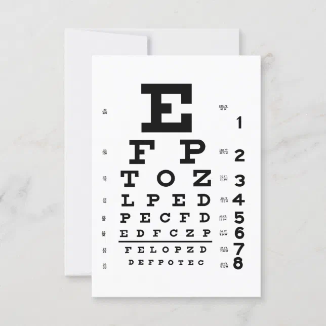 Eye Chart Optometrist card | Zazzle