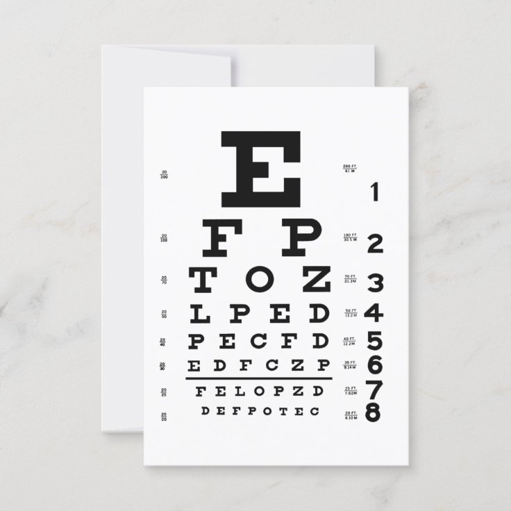 Eye Chart Optometrist card | Zazzle