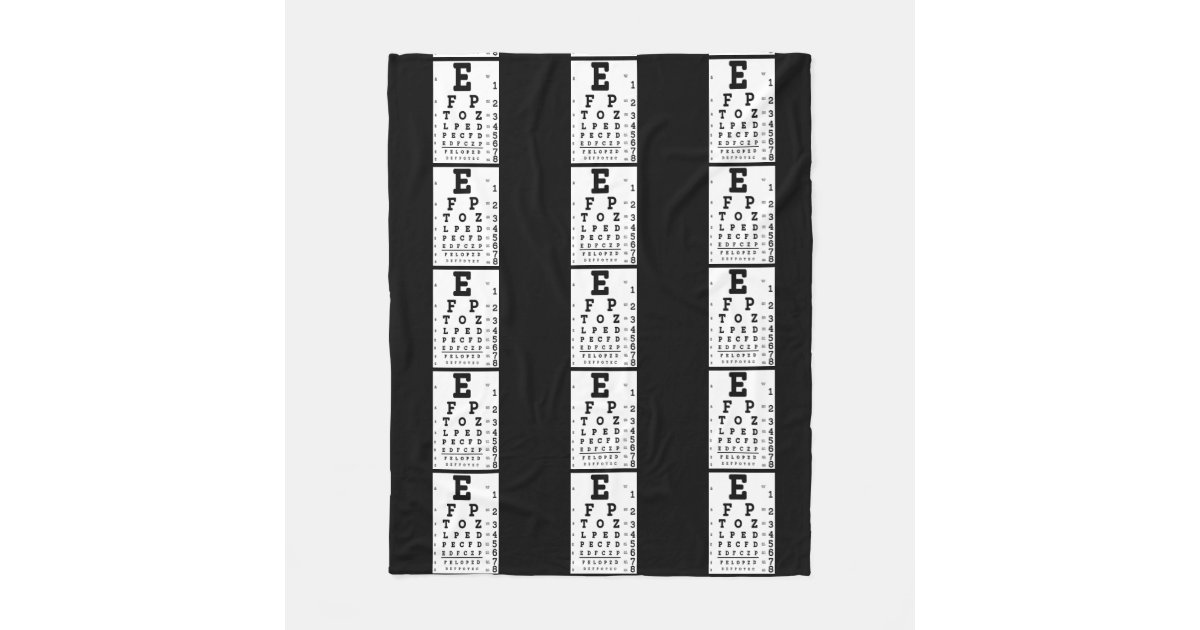 Eye Chart Optometrist Fleece Blanket | Zazzle