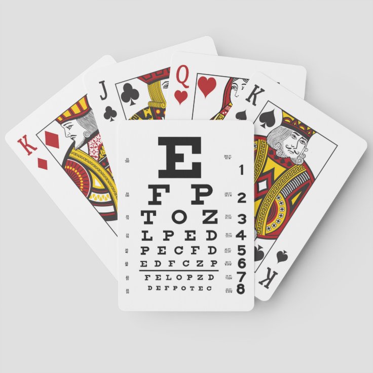 Eye Chart Optometrist Playing Cards | Zazzle