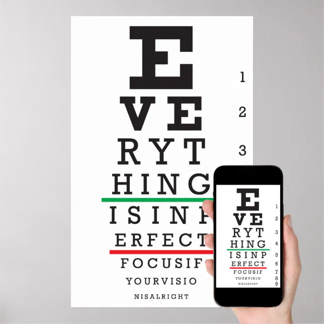 Eye chart poster | Zazzle