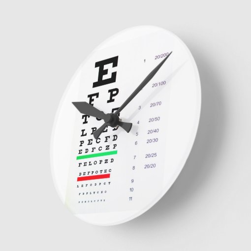 Eye Chart Round Clock | Zazzle