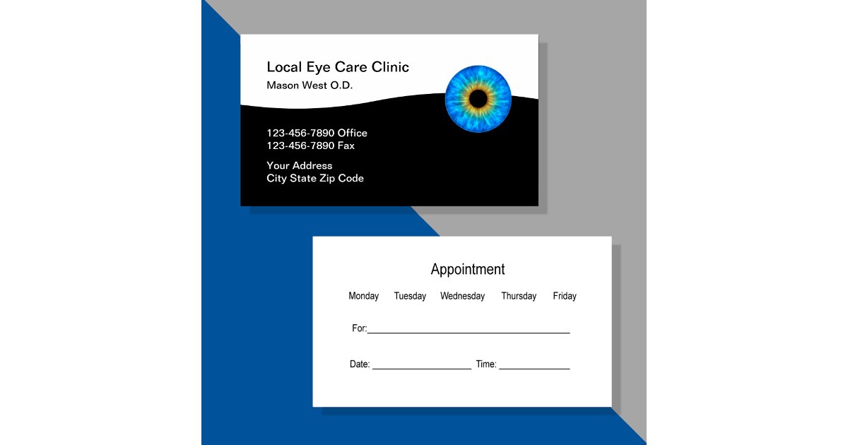 Eye Doctor Ophthalmologist Appointment Business Card | Zazzle