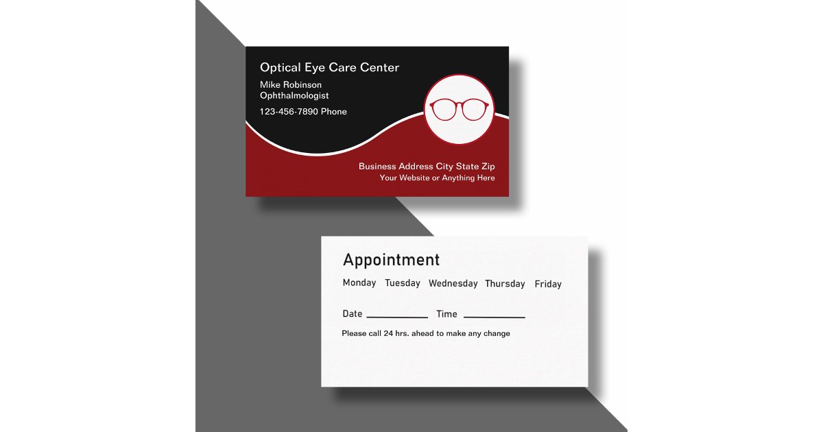 Eye Doctor Ophthalmologist Appointment Cards | Zazzle