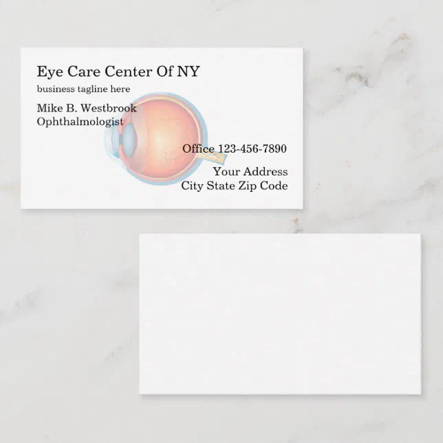 Eye Doctor Ophthalmologist Office Business Card | Zazzle