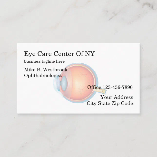 Eye Doctor Ophthalmologist Office Business Card | Zazzle