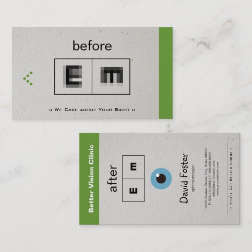 Eye Doctor Ophthalmology Ophthalmologist Optometry Business Card | Zazzle