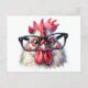 Eye Doctor Rooster With Black Glasses Postcard | Zazzle