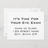 Eye Exam Appointment Reminder Eye Chart Style Postcard | Zazzle