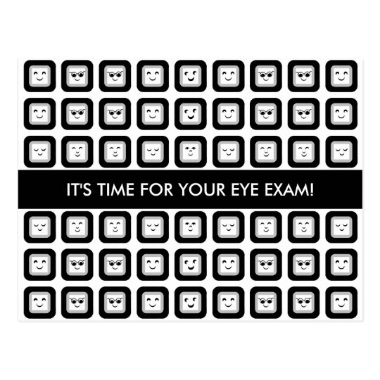 Eye Exam Appointment Reminder Modern Faces Glasses Postcard | Zazzle.com