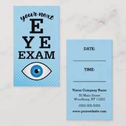 Eye Exam Reminder Appointment Card | Zazzle