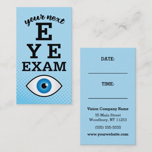 Eye Exam Reminder Appointment Card | Zazzle