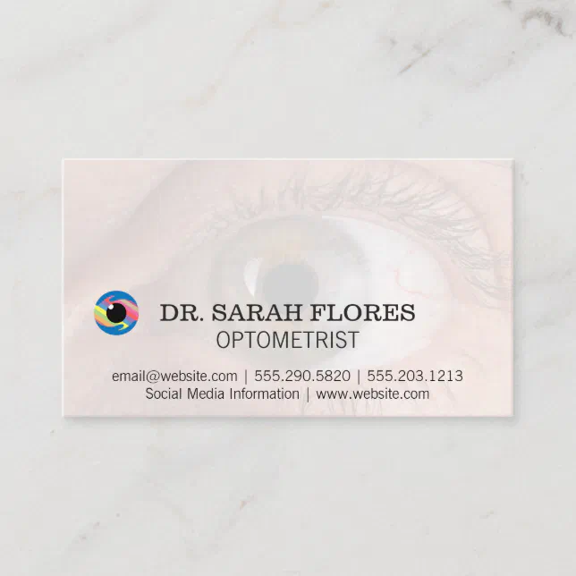 Eye Icon | Optometrist Logo Business Card | Zazzle