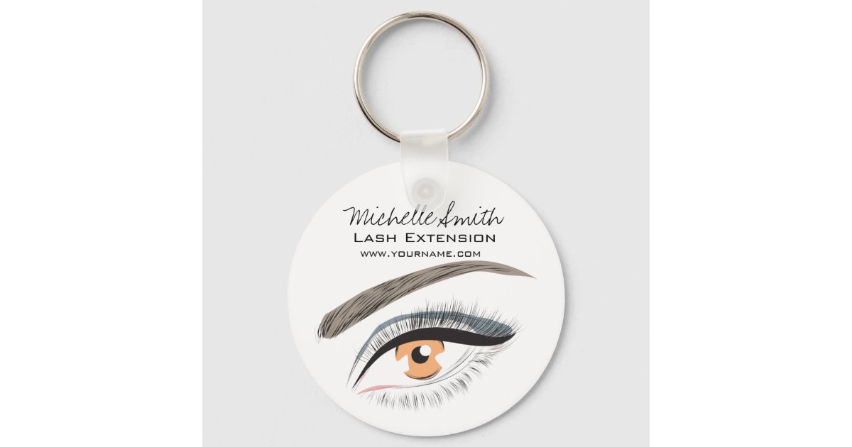 Eye long eyelashes Lash extension icon Keychain | Zazzle