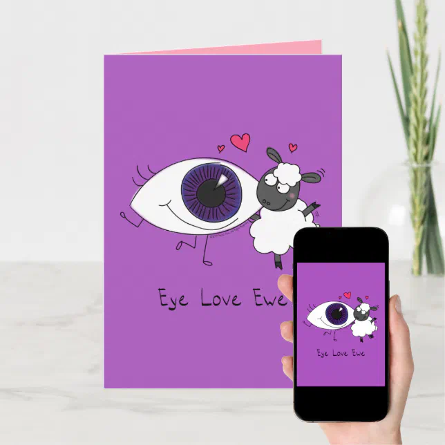 Eye Love Ewe - Sheep Valentine's Day Greeting Card | Zazzle