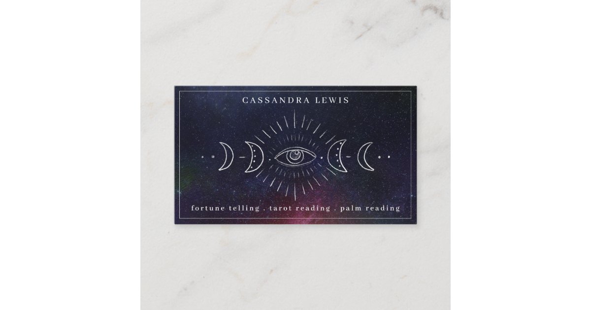 Eye Moon Phase Simple Handrawn Spiritual Healer Business Card | Zazzle