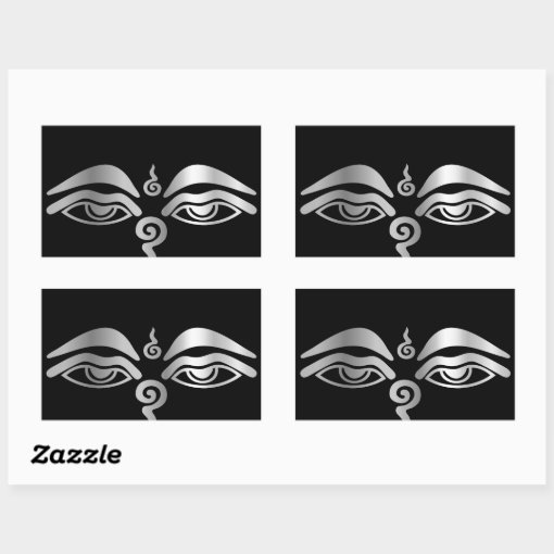 Eye of Buddha- Buddhism Symbol Rectangular Sticker | Zazzle