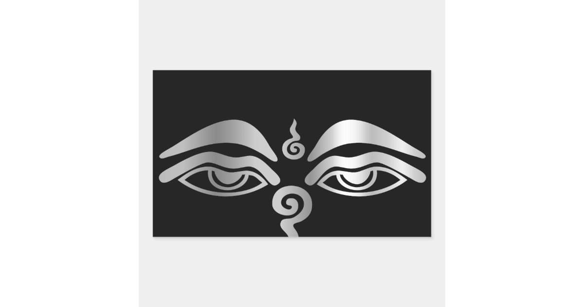 Eye of Buddha- Buddhism Symbol Rectangular Sticker | Zazzle