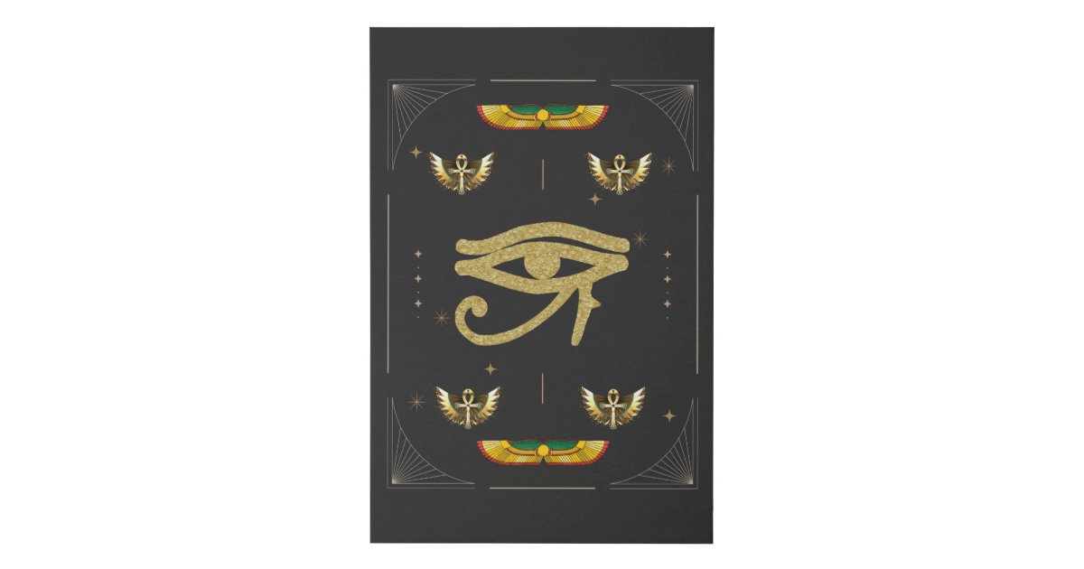 Eye of Horus Egyptian Symbol And Unk With Wings Faux Canvas Print | Zazzle