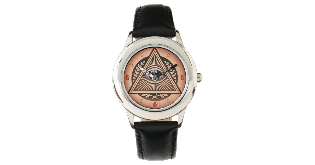 Eye of Horus Illuminati 666 Wood Style Watch | Zazzle