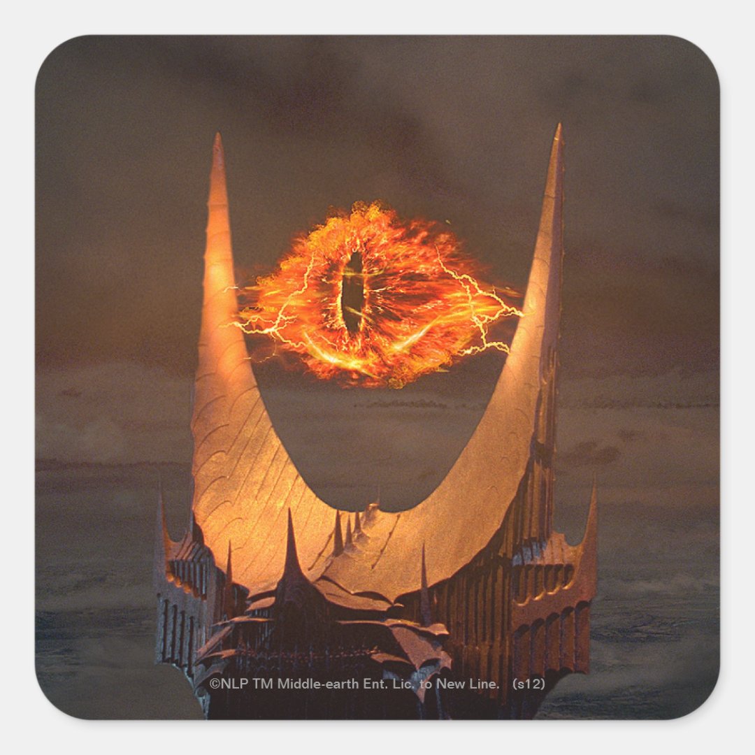 Eye of Sauron tower Square Sticker | Zazzle