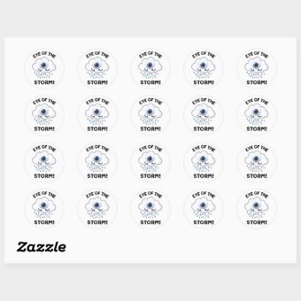 Eye Of The Storm Funny Weather Pun Classic Round Sticker | Zazzle