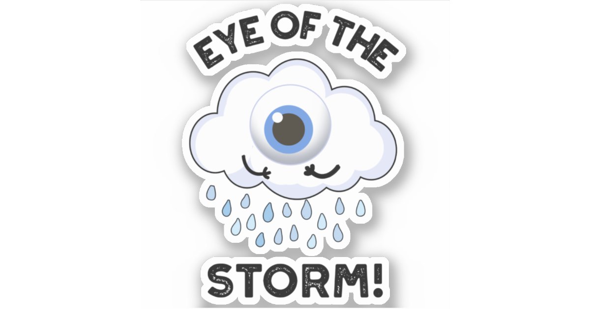 Eye Of The Storm Funny Weather Pun Sticker | Zazzle