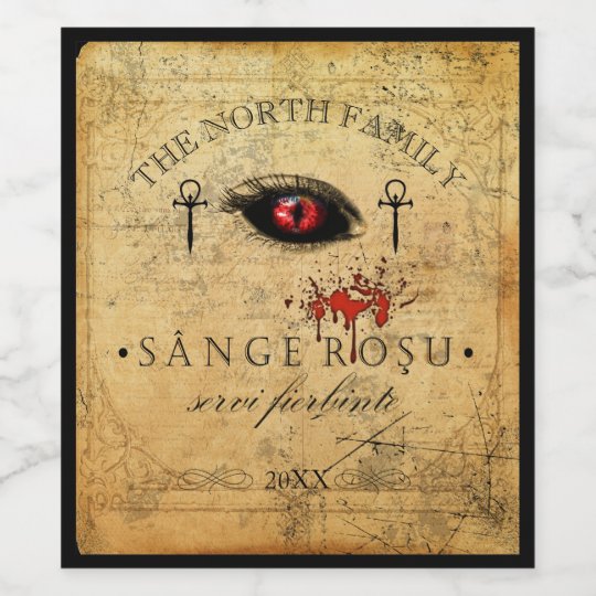 Eye of the Vampire Blood Red ID439 Wine Label | Zazzle.com
