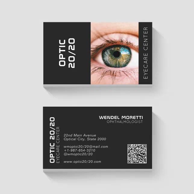 Eye Ophthalmologist Black Business Card | Zazzle