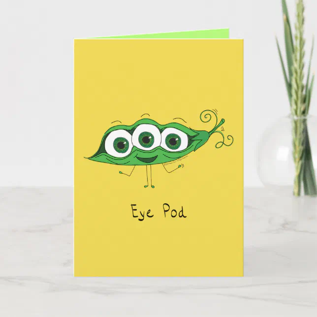 Eye Pod - Pea Pod with Eyeballs Greeting Card | Zazzle