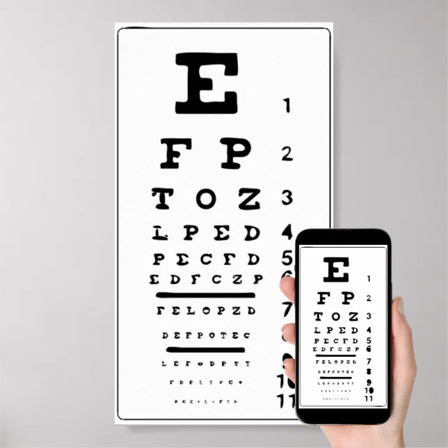 Eye poster chart test your vision poster print | Zazzle
