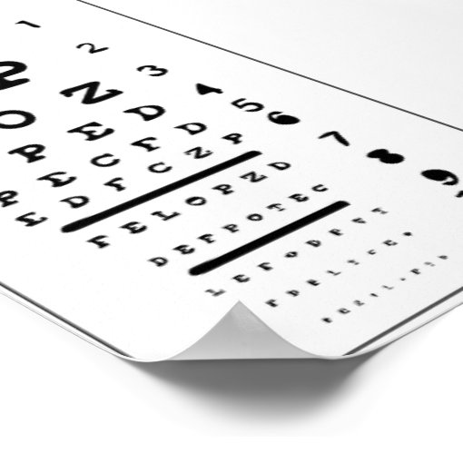 Eye poster chart test your vision poster print | Zazzle