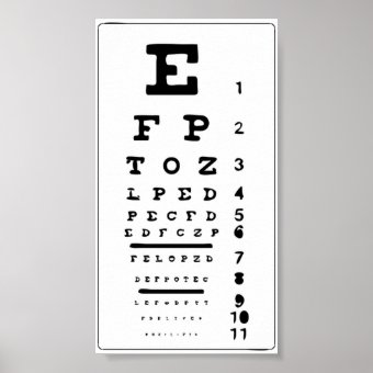 Eye poster chart test your vision poster print | Zazzle