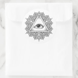Eye Pyramid Symbol Doodle Classic Round Sticker | Zazzle