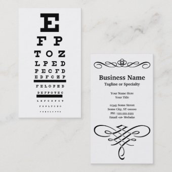 eye test business card | Zazzle