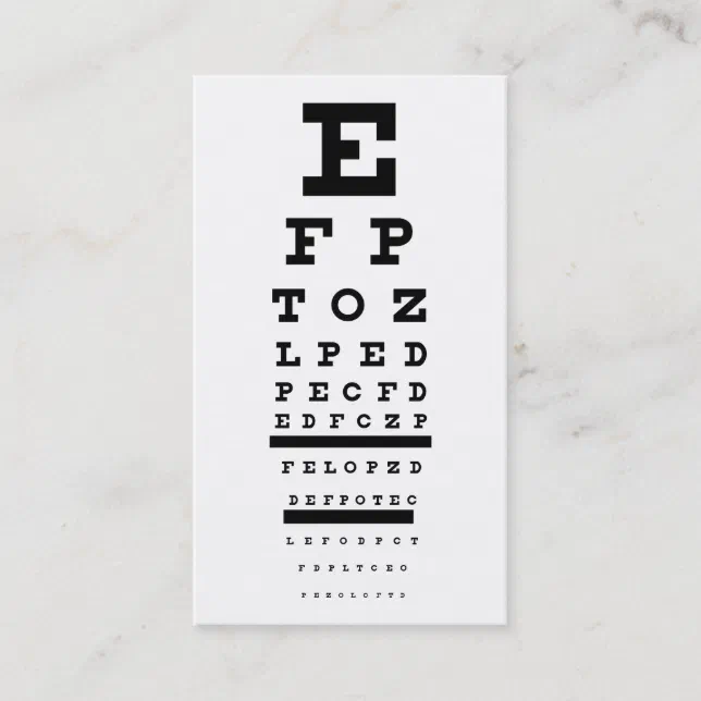 eye test business card | Zazzle