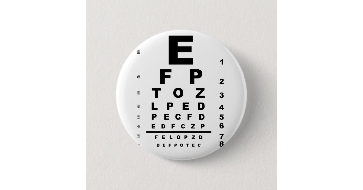Eye Test Chart Button | Zazzle