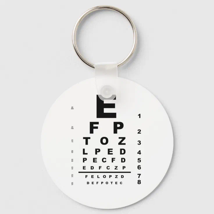 Eye Test Chart Keychain | Zazzle