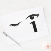 Eye winking with letter i forming the eyeball rectangular sticker | Zazzle