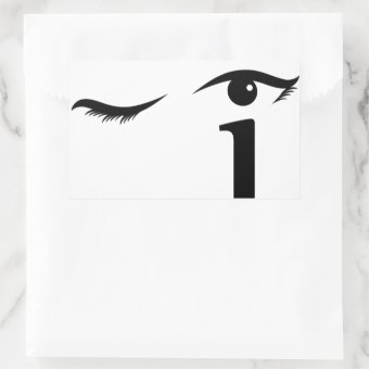Eye winking with letter i forming the eyeball rectangular sticker | Zazzle