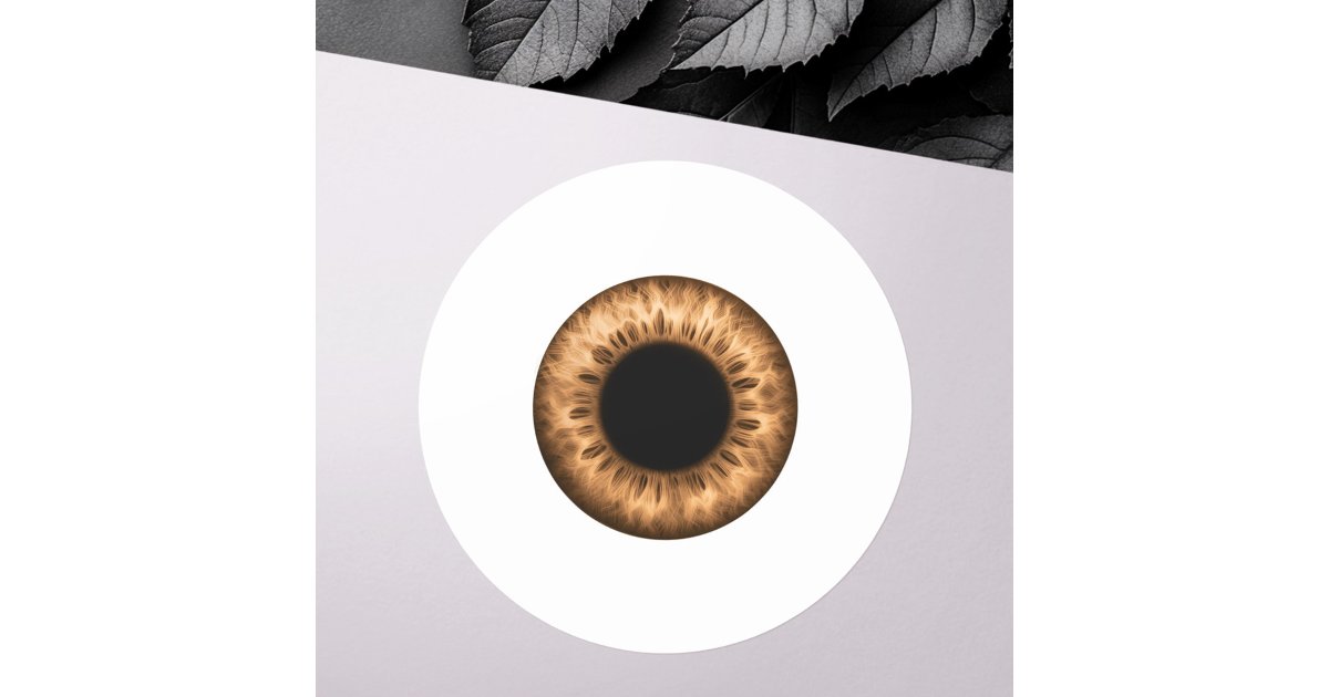 Eyeball brown iris eye funny prank joke novelty classic round sticker ...