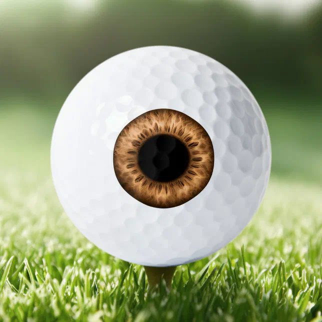 Eyeball brown iris eye funny prank joke novelty golf balls | Zazzle