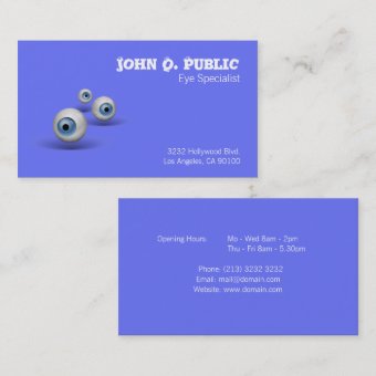Eyeball Eye Specialist Business Card | Zazzle