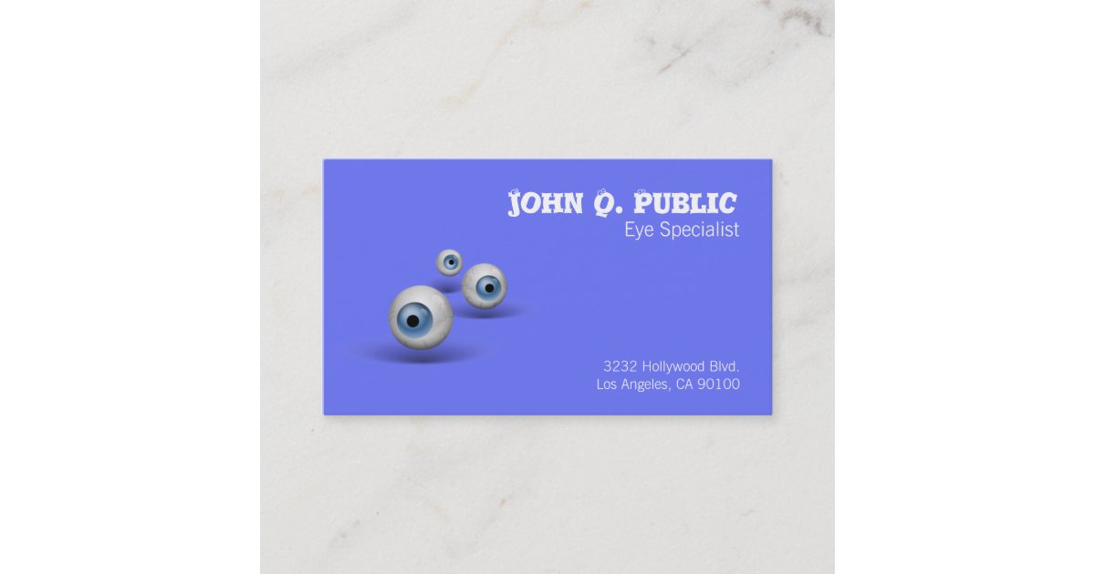 Eyeball Eye Specialist Business Card | Zazzle