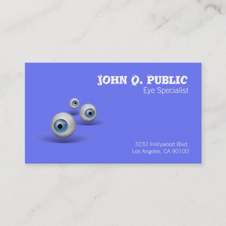 Eyeball Eye Specialist Business Card | Zazzle