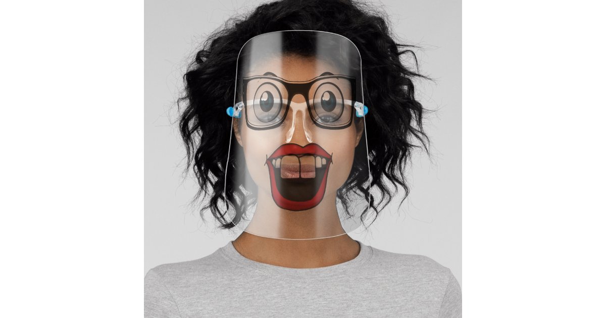 eyeballs and glasses and mouth face shield | Zazzle