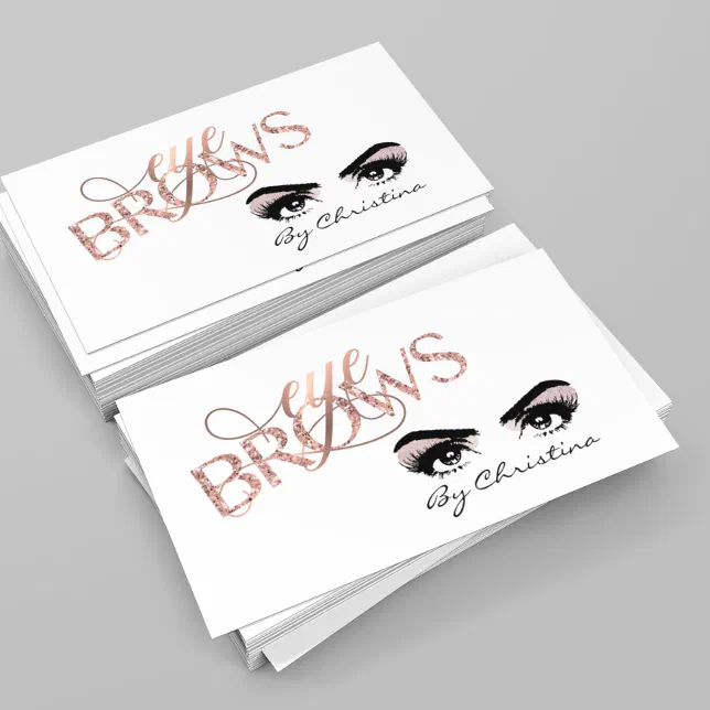 Eyebrow Eye Rose Gold Threading Microblading Tint Business Card | Zazzle