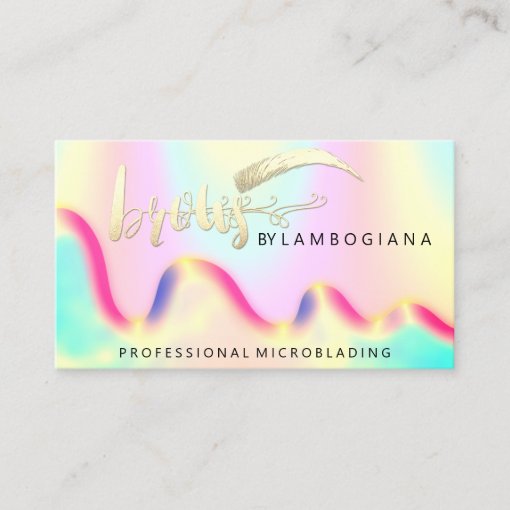 Eyebrow Logo Microblading Holograph QR Code Business Card | Zazzle