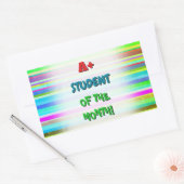 Eyecatching "A+ STUDENT OF THE MONTH!" Sticker | Zazzle