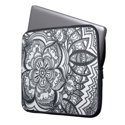 Eyed Flower Mandala Laptop Sleeve | Zazzle
